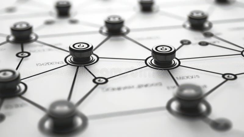 Abstract Network Connections with Buttons and Nodes on a Light ...