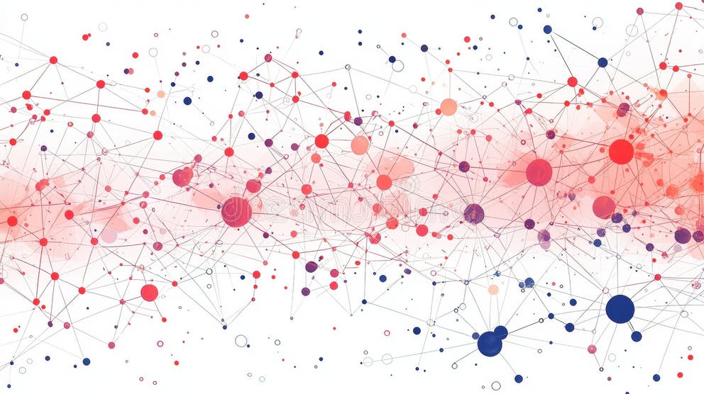 Abstract Network Connections with Colorful Nodes and Lines Representing ...