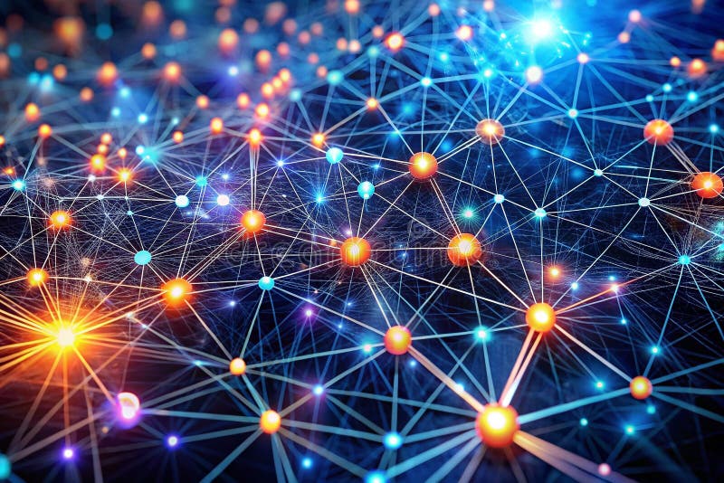 Abstract Network Connections, Digital Data Flow, Technology Background, Global Communication ...