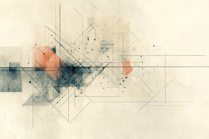 Abstract Network Connections with Geometric Shapes and Connecting Lines ...