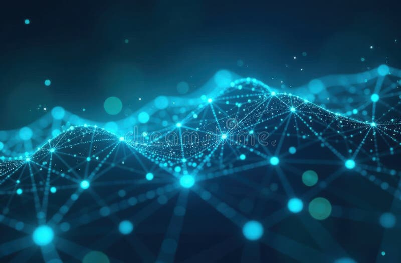 Abstract Blue Wave Patterns Light Connections Points Stock Photos ...