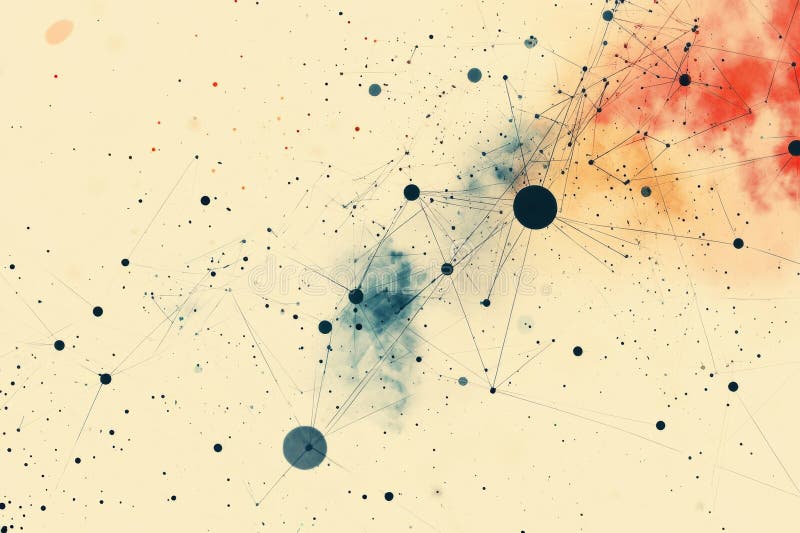 Abstract Colorful Network Light Points Connecting Lines Stock Photos ...