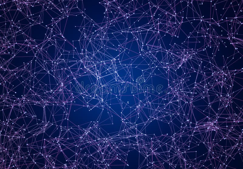Abstract Network Connectivity on Dark Blue Background Stock ...