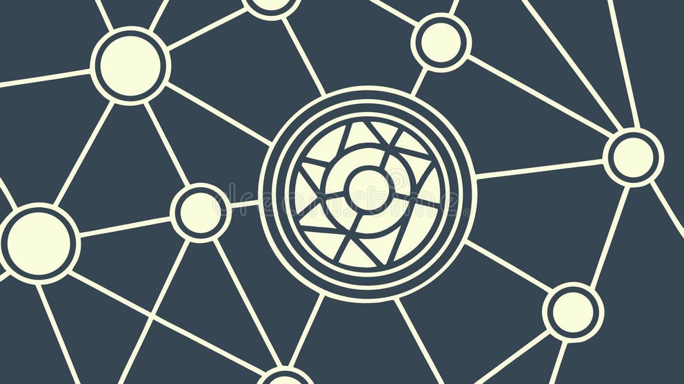 Abstract Network Core, Centralized Connectivity Hub Vector Design ...