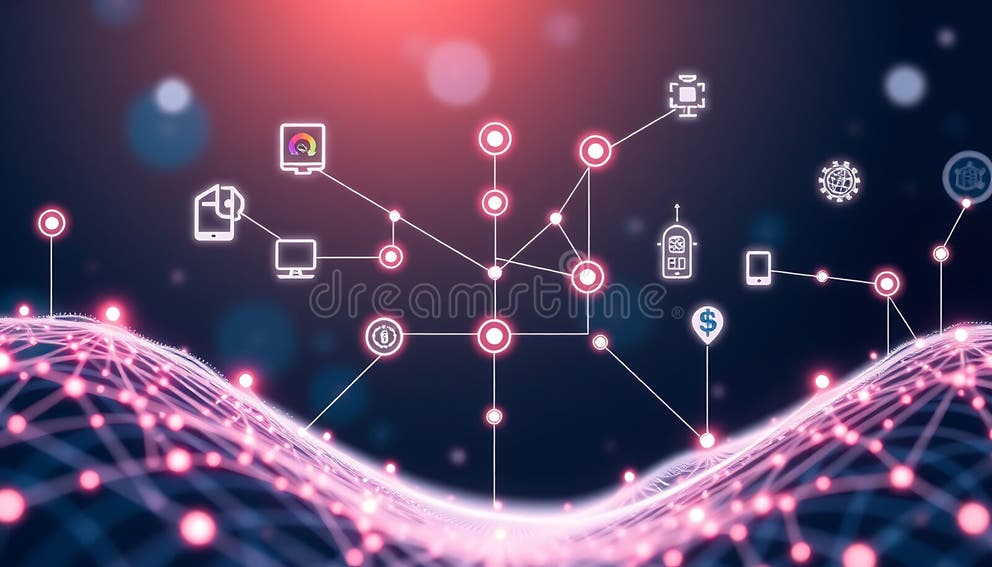 Abstract Network Data Flow, Digital Connection Technology. Stock Photo, Generative AI Stock ...