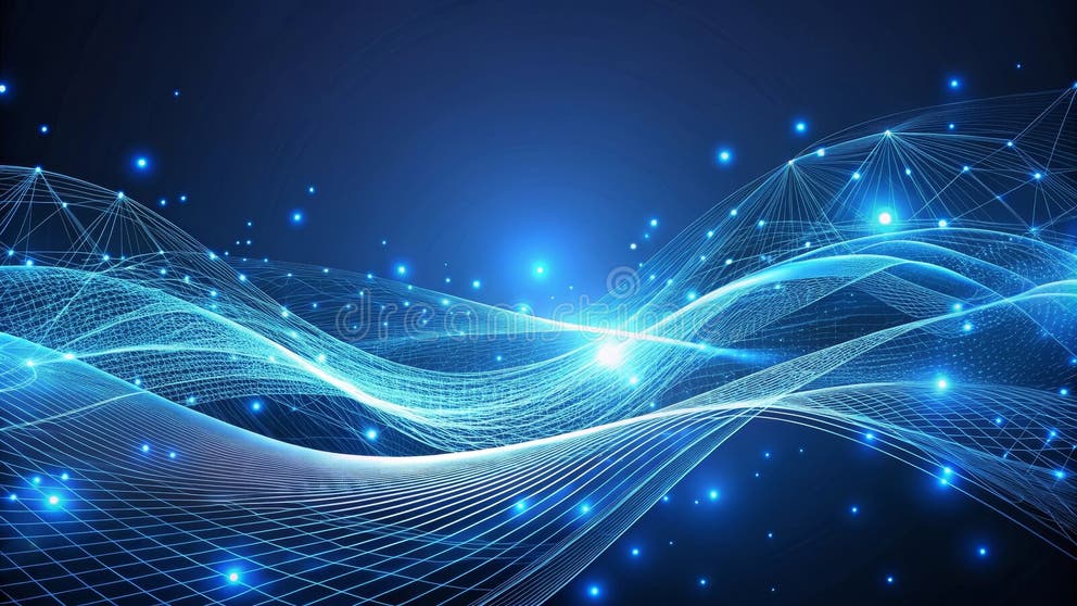 Abstract Network Data Flow Visualization Illuminated Grid Waves ...