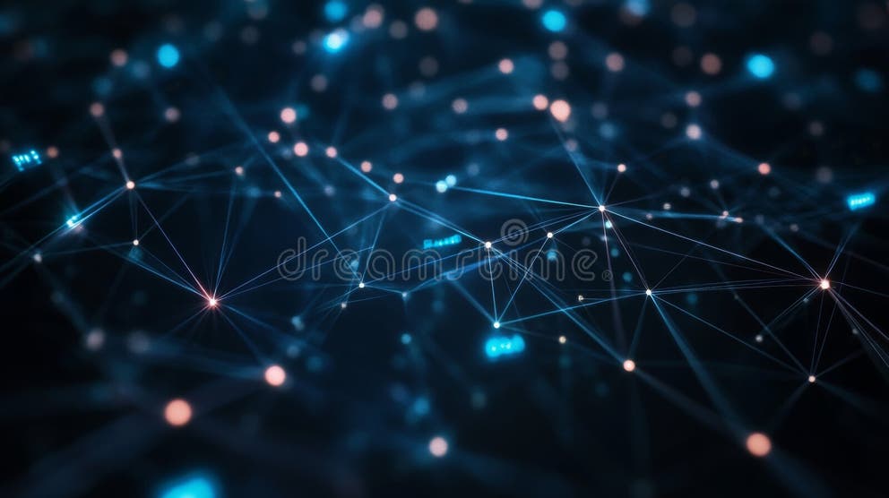Abstract Network Data Points Illuminated Lines Stock Image - Image of ...