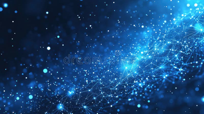Abstract Network Design in Deep Blue Space Background Stock ...