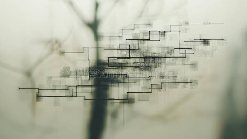 Abstract Network Design Overlapping Lines and Squares Stock ...