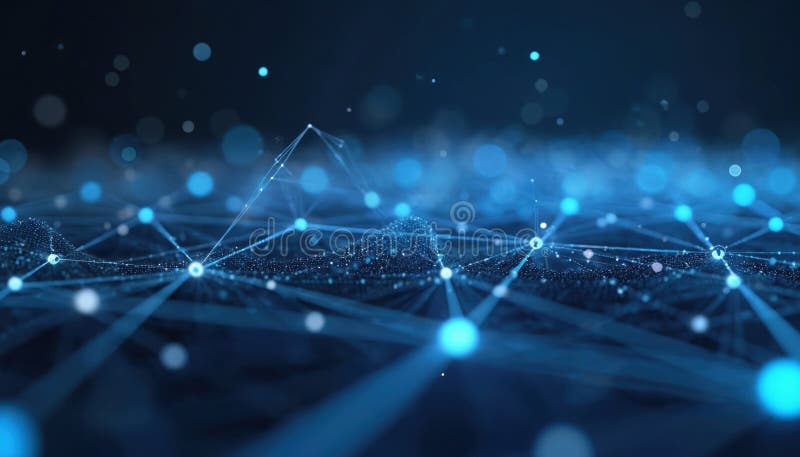 Abstract Network Design Shows Tech Security System. Digital Data Flowing in Network Stock ...