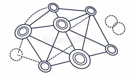 Abstract Network Diagram Connection Lines Data Flow System Structure