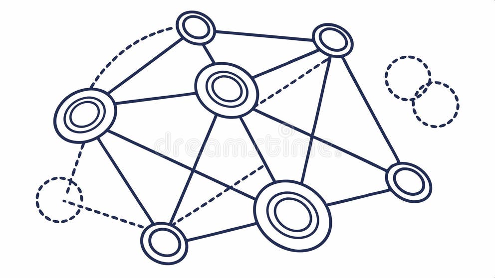 Abstract Network Diagram, Connection Lines, Data Flow, System Structure, Digital Network Vector ...