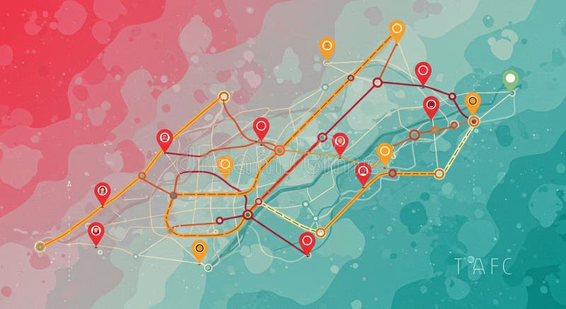 Abstract Network Diagram Featuring Interconnected Nodes and Lines ...