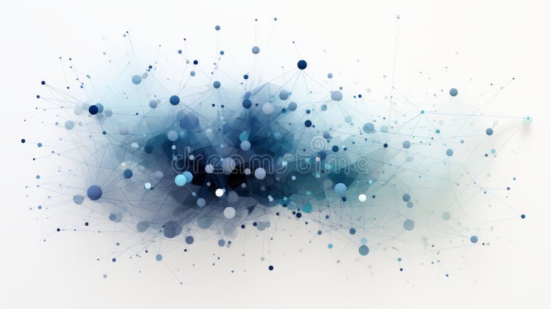 Abstract Network Diagram Featuring Interconnected Nodes in Shades of ...