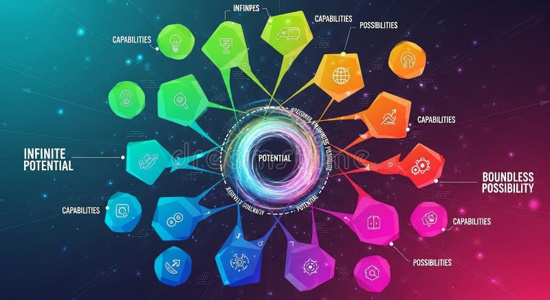 Abstract Network Diagram Visualizing Infinite Potential and Boundless ...