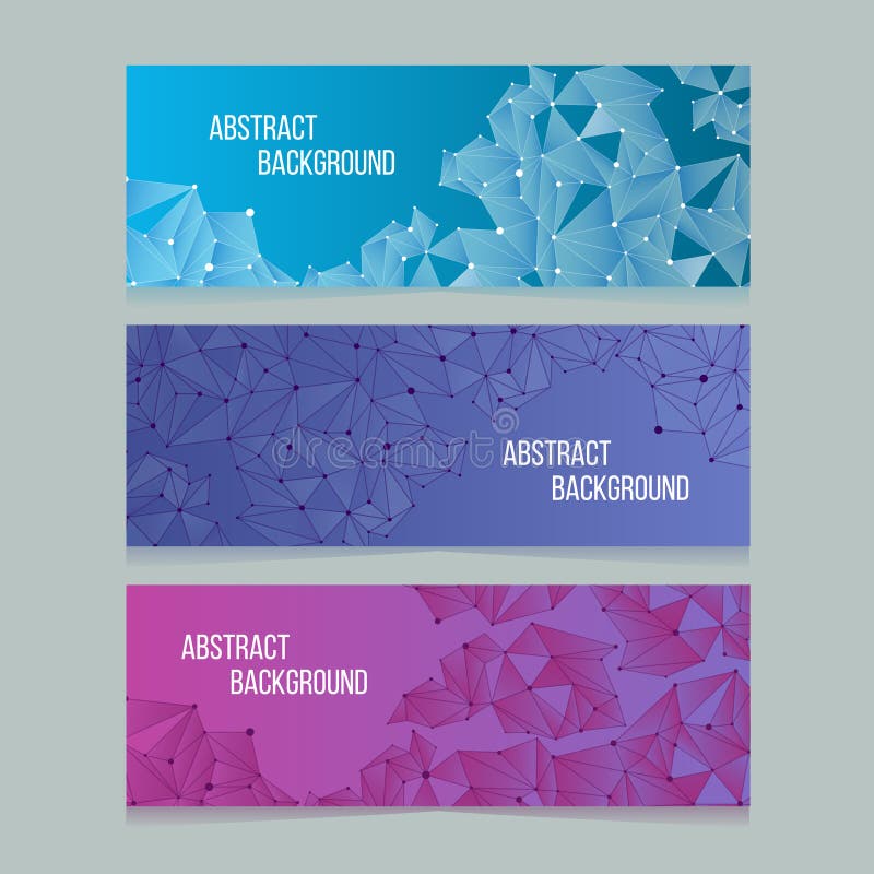 Abstract Network Digital Cells Banners. Vector Banner Backgrounds with ...
