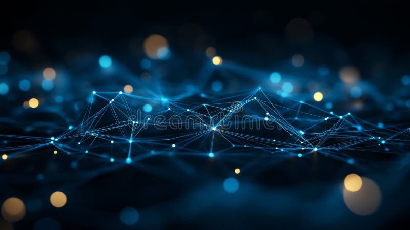 Abstract Network Digital Connections Illuminated Stock Illustration ...