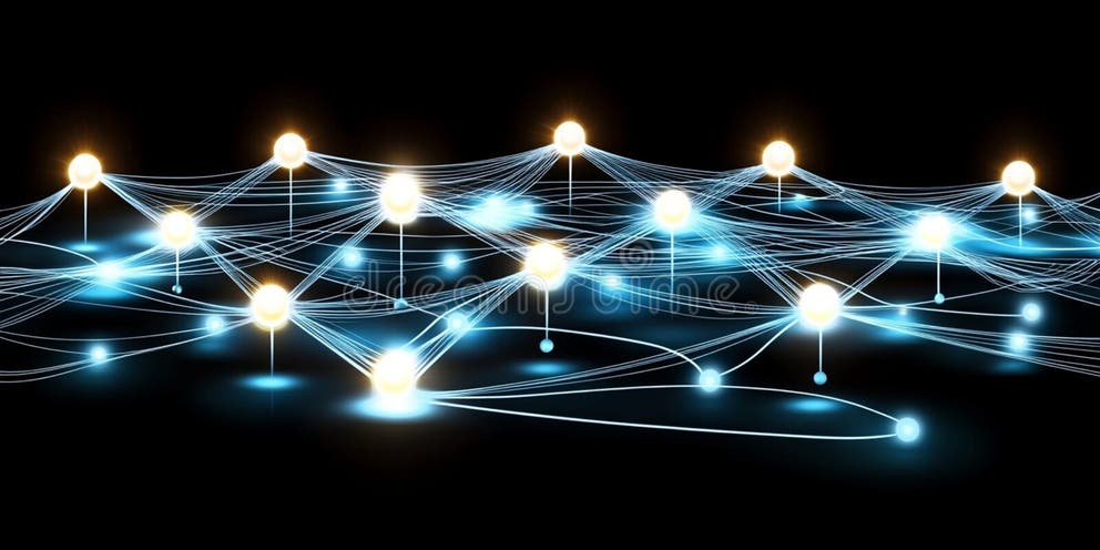 Abstract Network Digital Nodes Connections Global Technology Background ...