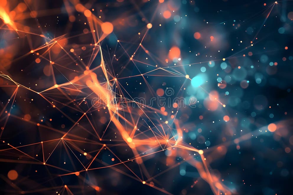 Abstract Network Exploring Interconnected Nodes And Glowing 8805