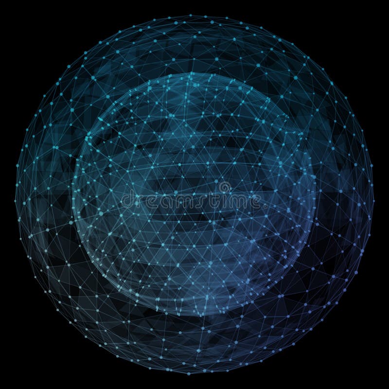 Abstract network globe. stock illustration. Illustration of geometric ...