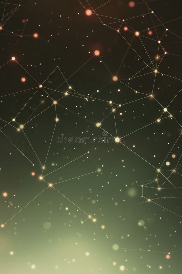 Abstract Network of Glowing Dots and Lines Stock Illustration - Illustration of minimalistic ...