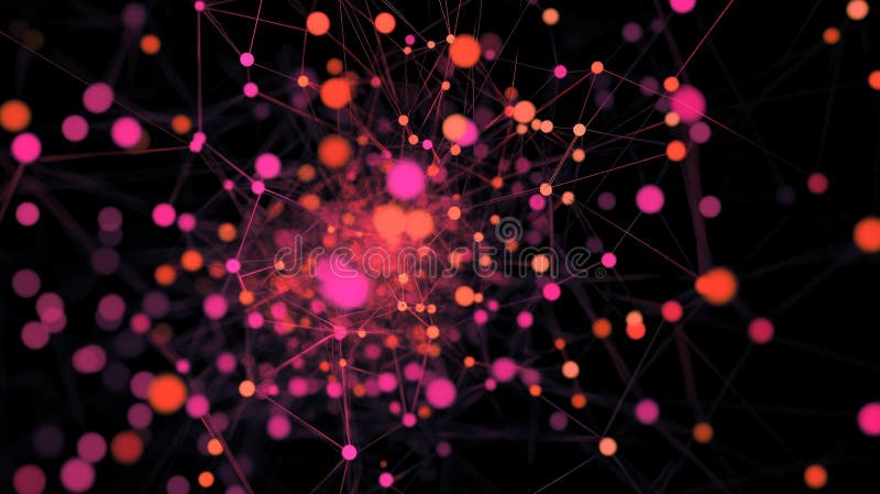 Abstract Network Glowing Nodes Pink Orange Hues Stock Photos - Free ...