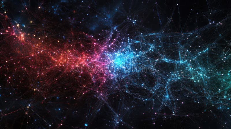 Colorful Interconnected Cosmic Network Illustration Stock Illustration ...