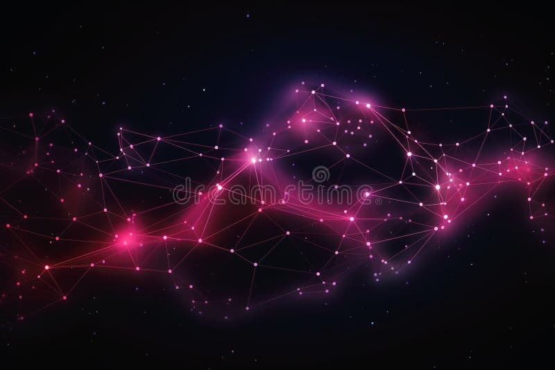 Abstract Network Grid Background with Connected Particles Stock ...