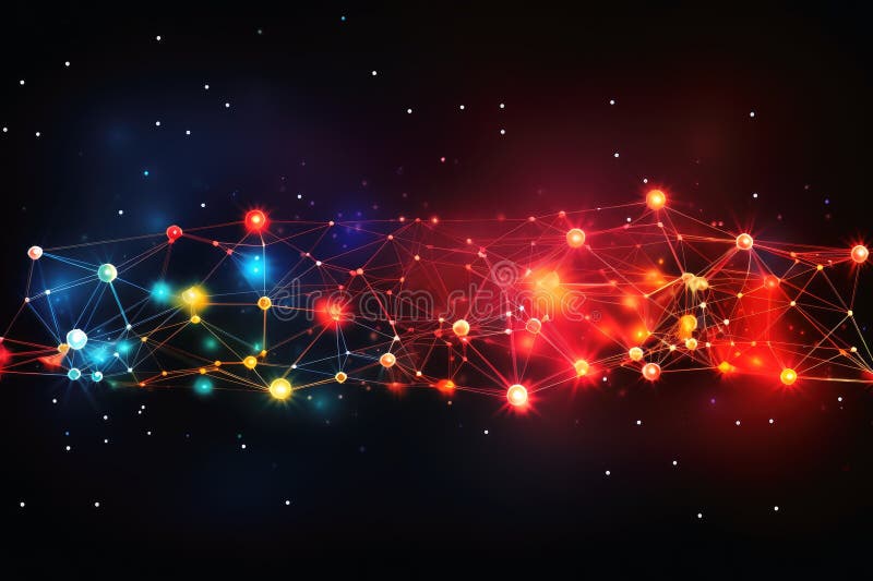 Abstract Network Grid Background with Connected Particles Stock ...