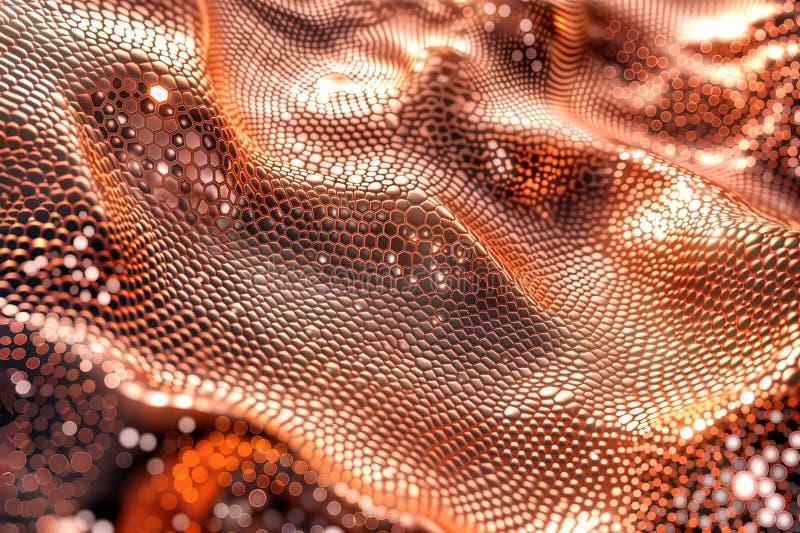 Abstract Network Grid with Orange Digital Mesh Texture, Generative Ai ...