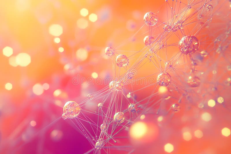 Abstract Network with Glowing Connections and Colorful Background Stock ...