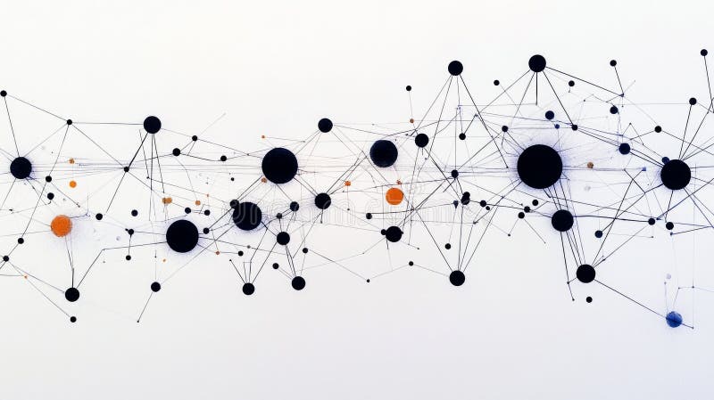 Abstract Network of Interconnected Circles and Lines on White ...