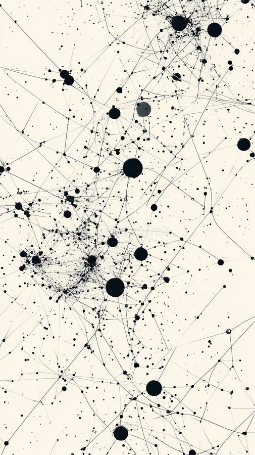 Abstract Network of Interconnected Dots and Lines on Light Background Stock Illustration ...