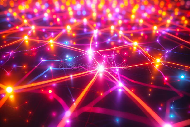 Abstract Network of Interconnected Lights. Stock Photo - Image of ...