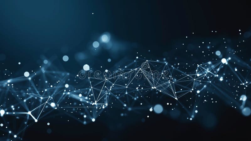 Abstract Network of Interconnected Lines and Nodes Stock Illustration ...