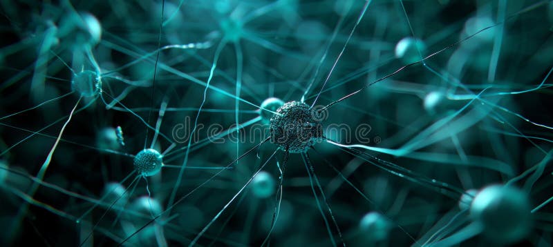 Abstract Network Interconnected Spheres in a Cosmic Web, Symbol of ...