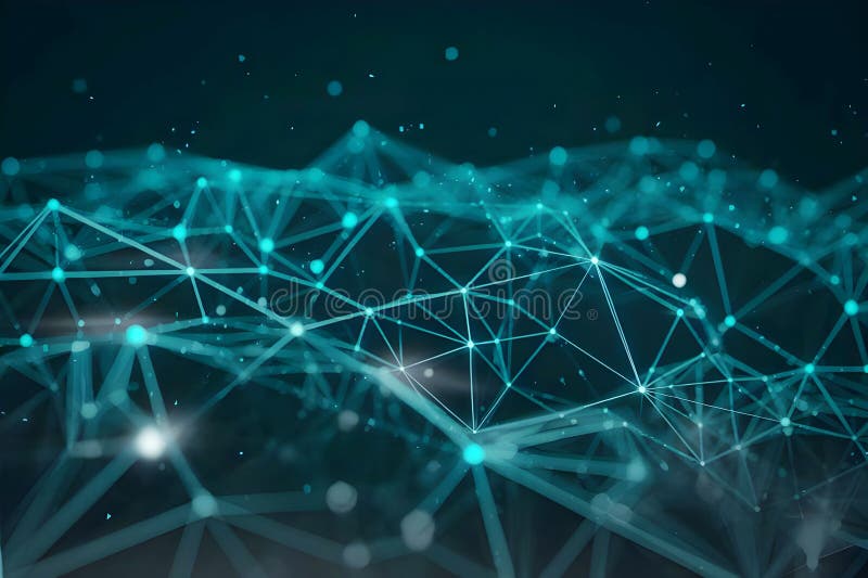 Abstract Network of Interlinked Glowing Lines, Technology Background ...