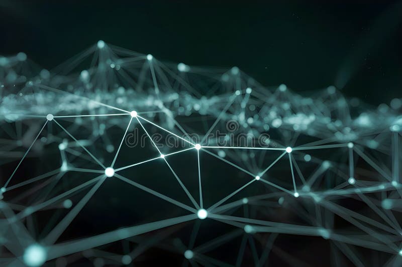 Abstract Network of Interlinked Glowing Lines, Technology Background ...