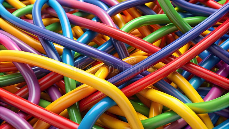 Abstract Network of Intertwined Cables and Pipes a Symphony of Color ...