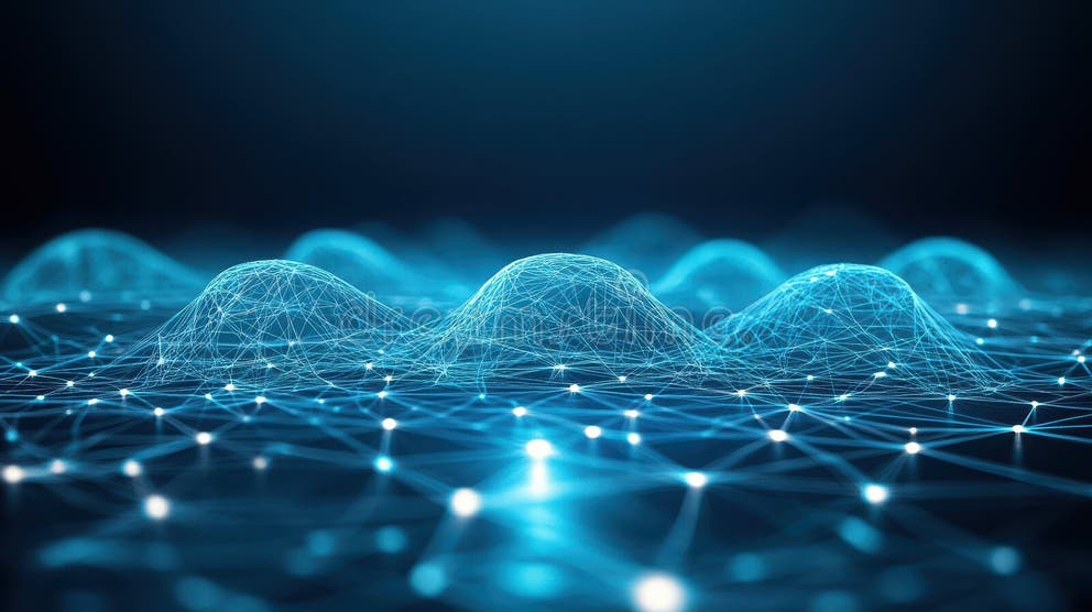 Abstract Network Landscape a Digital Terrain of Connectivity and Data ...