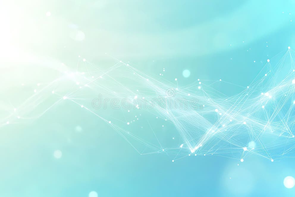 Abstract Network Lines with Connected Nodes on Light Blue Gradient ...