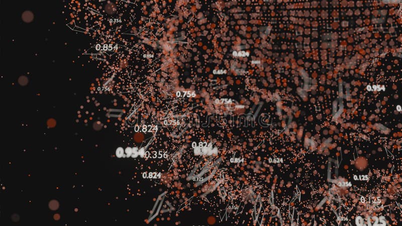 Abstract Network of Lines and Random Numbers Stock Illustration ...