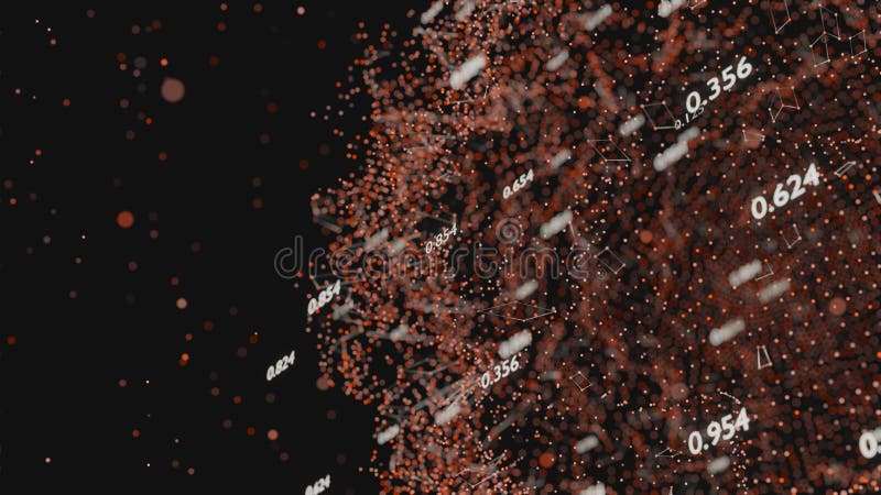 Abstract Network of Lines and Random Numbers Stock Illustration ...