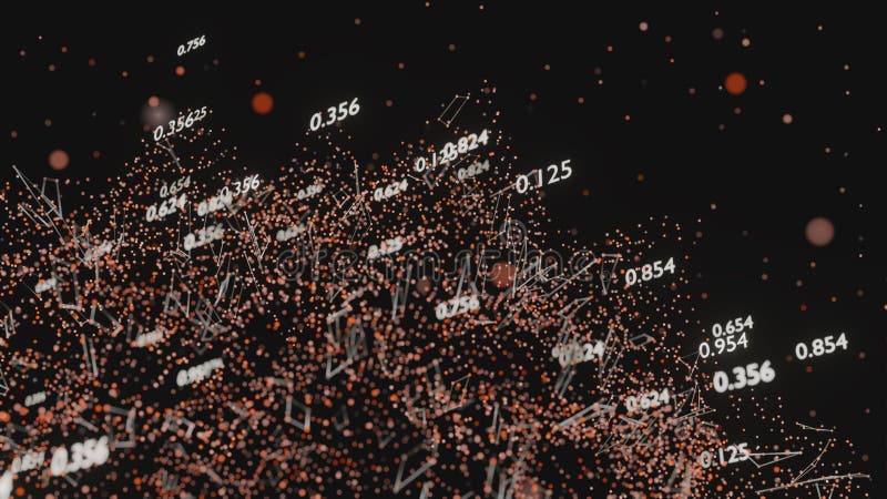 Abstract Network of Lines and Random Numbers Stock Illustration ...