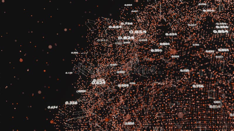 Abstract Network of Lines and Random Numbers Stock Illustration ...