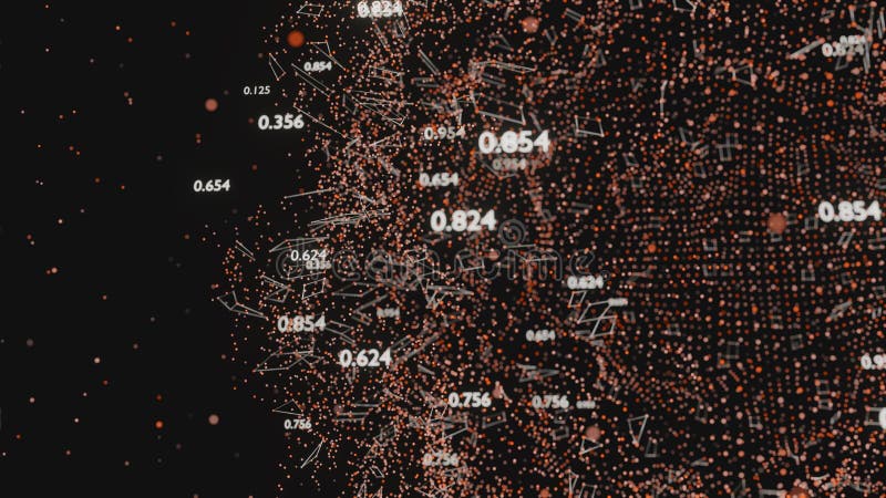 Abstract Network of Lines and Random Numbers Stock Illustration ...