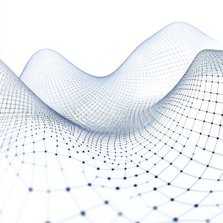 Abstract Network Mesh with Wave Patterns and Grid Connections Stock ...