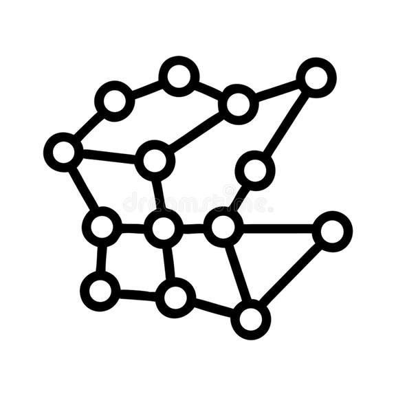 Abstract Network Molecule Connections Nodes Tech Vector Graphic Symbol ...