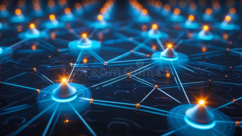 Abstract Network Node Connection, Data Structure, Futuristic Technology Stock Illustration ...