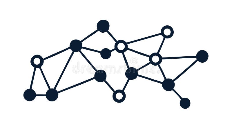 Abstract Network Nodes: Digital Connections Data Flow, Vector Design ...